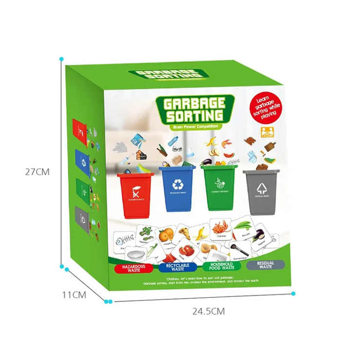 Educational Kids Board Game Mini Toy Trash Can Garbage Classification ...