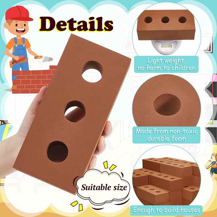 Eva Foam Brick Blocks Large Stacking Toy Building Blocks for Boys ...