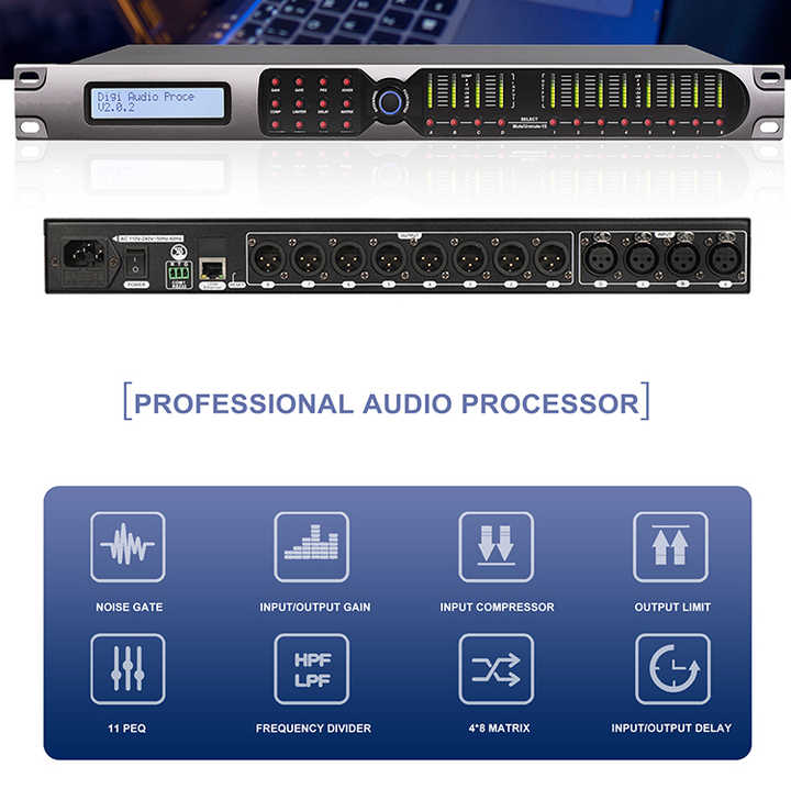 4 Input 8 output professional sound equipment manufacturers driverack dsp digital audio speaker ...