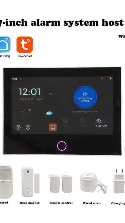 4G WIFI Tuya Smart Alarm System PIR Human Body Detector Door and Window ...