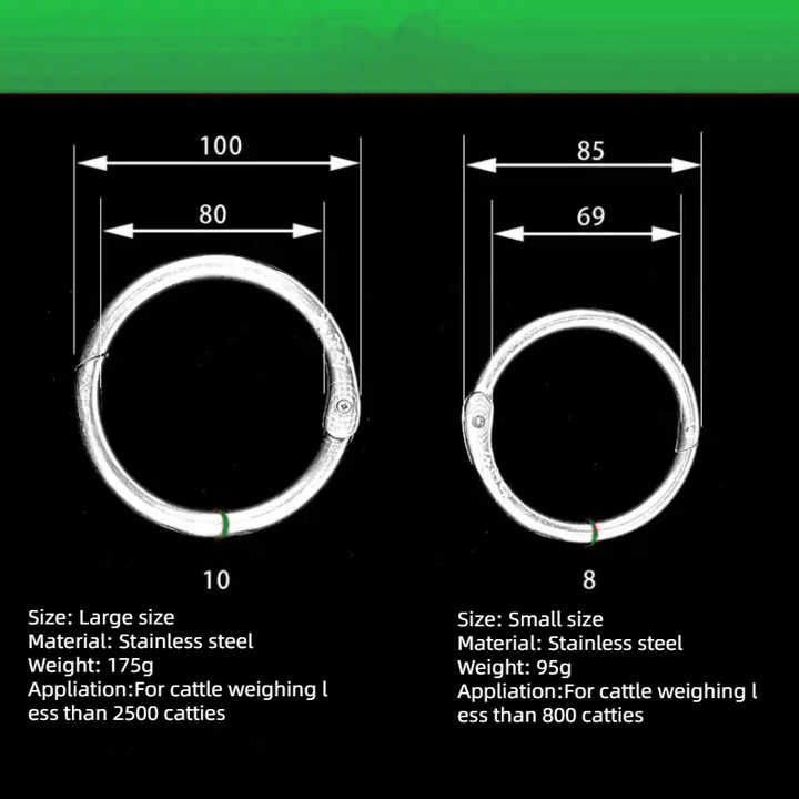 Stainless Steel Bull Nose Ring for Cattle & Livestock - OEM Available