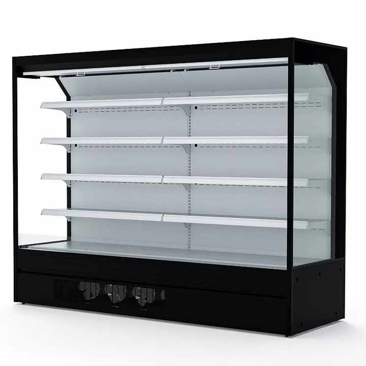 Supermarket Open Showcase Cooler Display Refrigerator Air Cooling Mode ...
