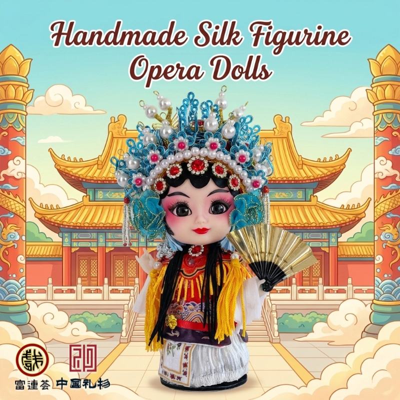 Cute Big-Eye Peking Opera Silk Resin Figurine | 6-inch Q-version ...