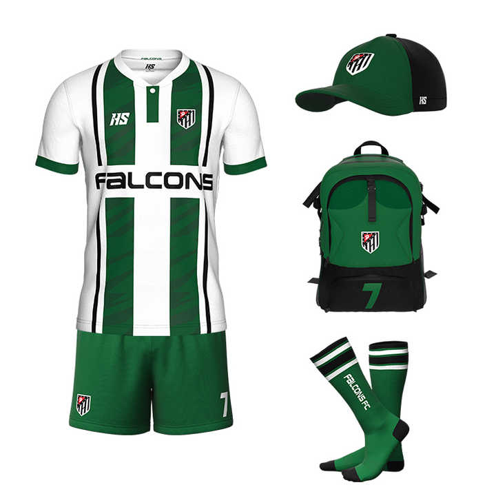 Custom Soccer Kits - Green and White Sublimation Designs
