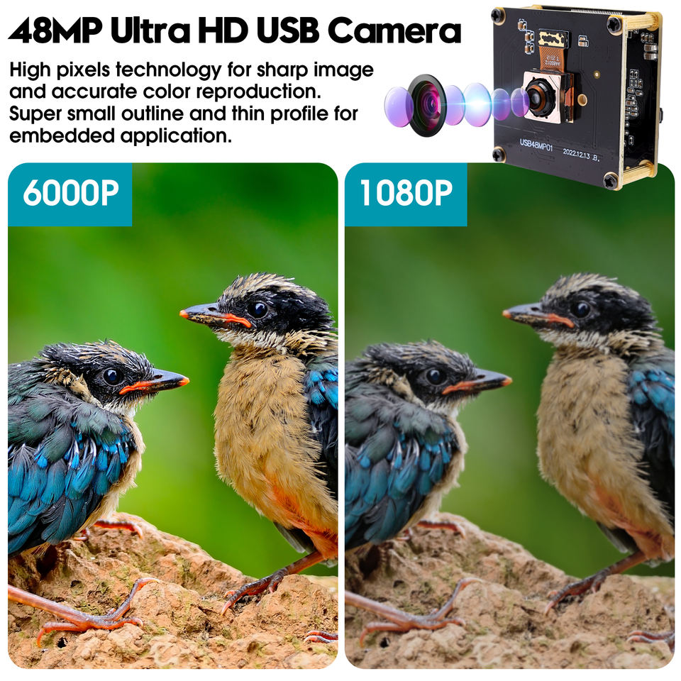 ELP Fast Autofocus USB Camera Module 48MP for Documents & Face Recognition