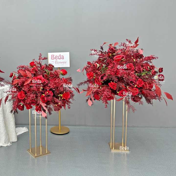 Beda Red Silk Flower Ball Table Centerpieces Artificial Events Garden ...