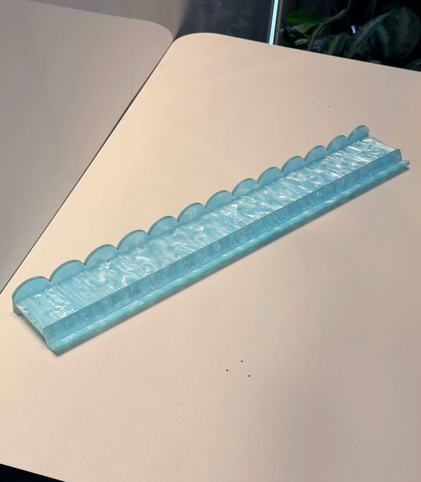 Custom 2-in-1 Mahjong Tile Rack & Pusher Set, Premium Acrylic Scalloped ...