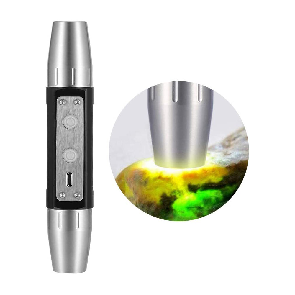 Uv Flashlight 365nm Ultraviolet Yellow White Light Usb 6 Led Jade ...