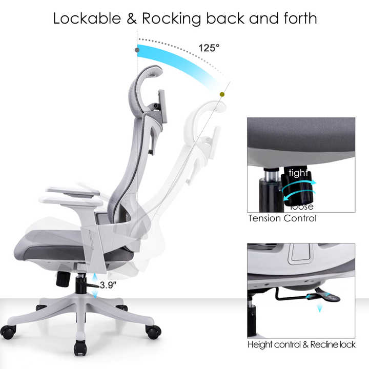 Sillas ergonómicas de malla para oficina al por mayor, sillón reclinable giratorio, silla de ...