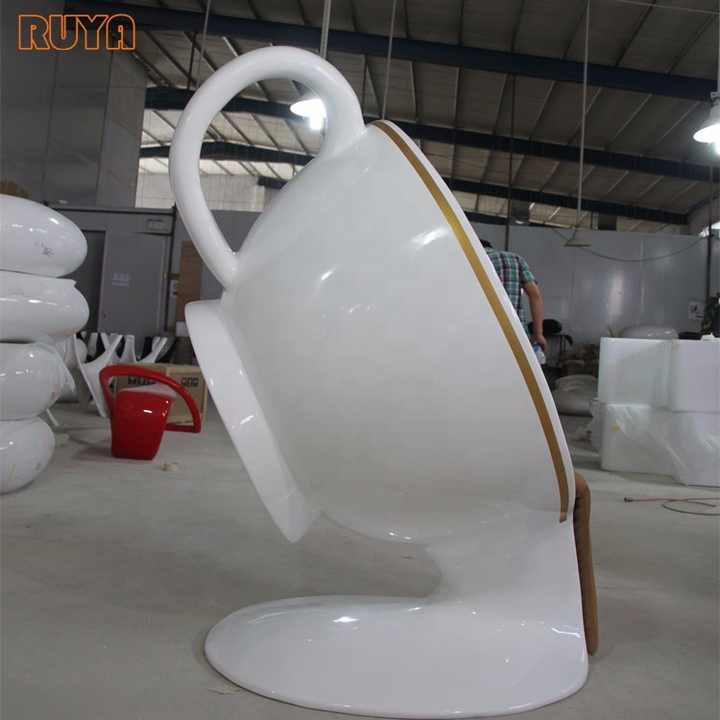 Modern Design Fiberglass Coffee Cup Mug Back Rest Armchair Light ...