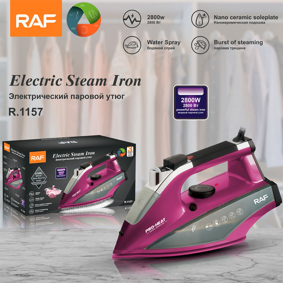RAF 2800W Portable Nano Ceramic Soleplate Electric Steam Iron