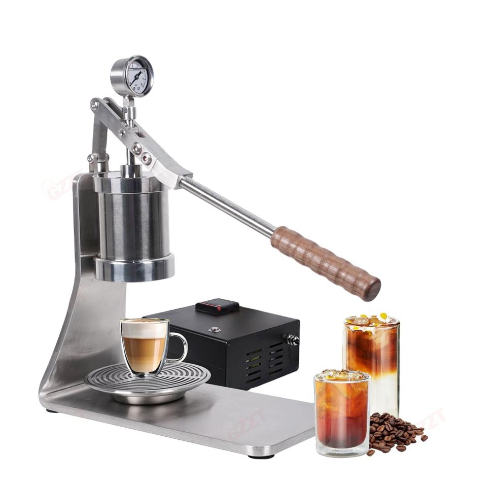 Manual Lever Espresso Machine - Stainless Steel, 9 Bar Pressure, Multi ...