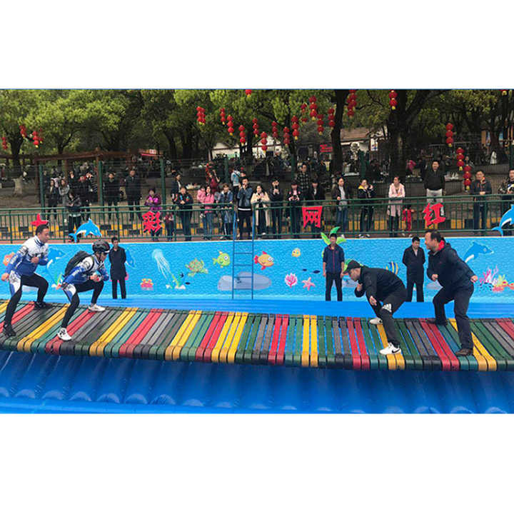 Playground Amusement - Swinging Wobbly Shaking Bridge