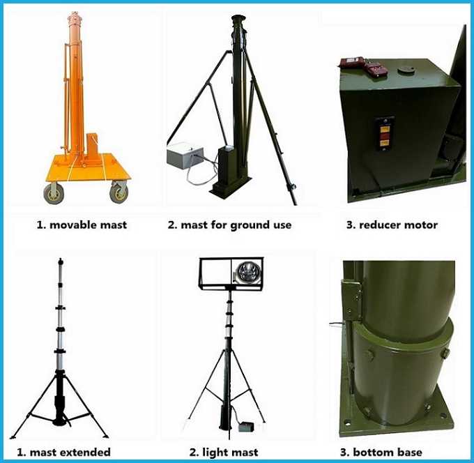 18m 30m Motorized Communications Camera Electric Tower and Manual Lift ...