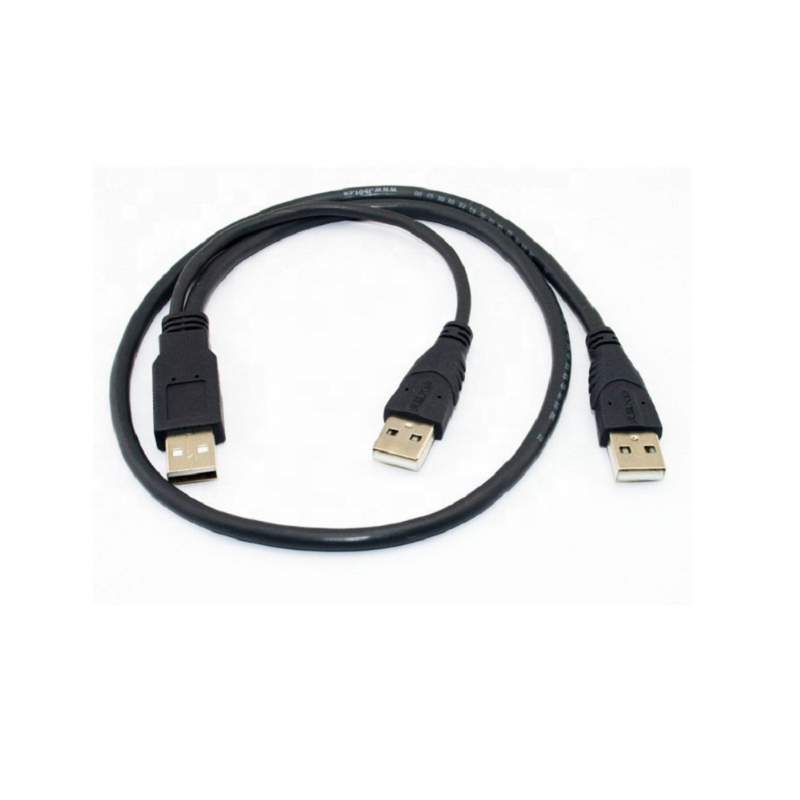 1 in 2 out usb data power Y shape splitter cable USB 2.0 A male to dual ...