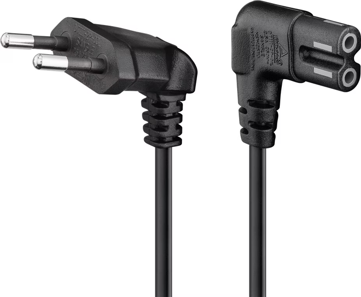 10FT Black ENEC KEMA Angle Power Cords 2 Pin Plug Iec C7 H03VVH2-F 2*0.75mm2| Alibaba.com