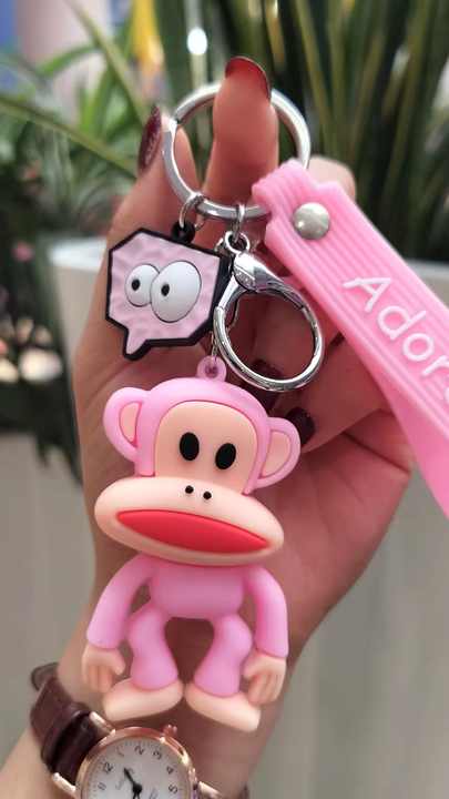 Cartoon Eye-popping Animal Monkey Zebra Giraffe Leopard Keychain 3d Pvc ...