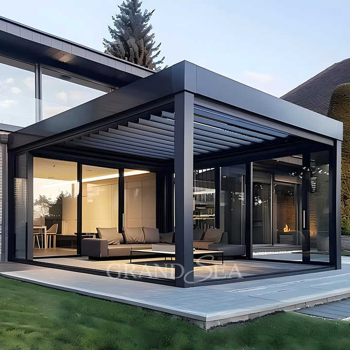 Luxury Modern Outdoor Pergola - Aluminium Waterproof Louver Roof