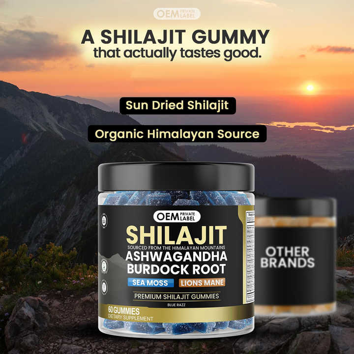 Custom Private Label Pure Himalayan Shilajit Gummies Fulvic Acid ...