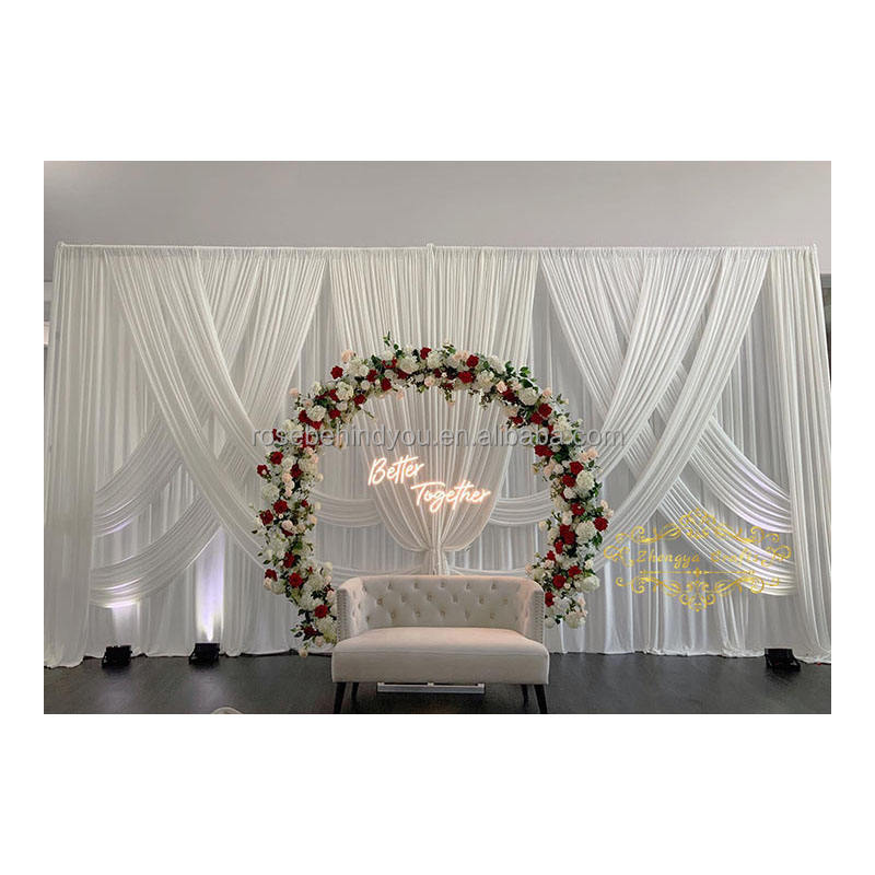 Wedding Backdrop Milk Silk Stage White Spandex Polyester Backdrop Drape ...