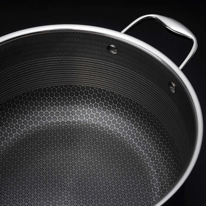 410 Stainless Steel Wok Uncoated Non-stick Pan Less Smoke Kitchenware Non Stick Cooking ...