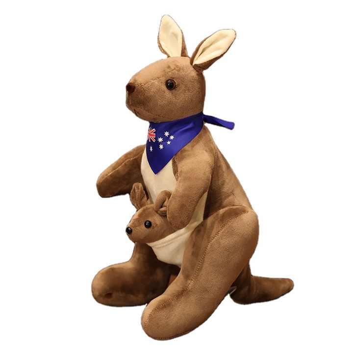 32cm 45cm 55cm 65cm Custom Australia wholesale Cartoon Cute Gray Brown Kangaroo With Baby Plush ...