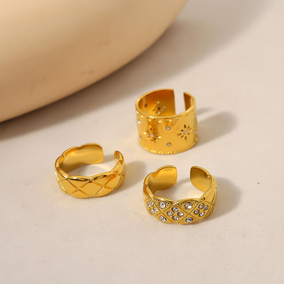 French Retro Court Style Geometric Carved Hollow-out Design Tungsten ...