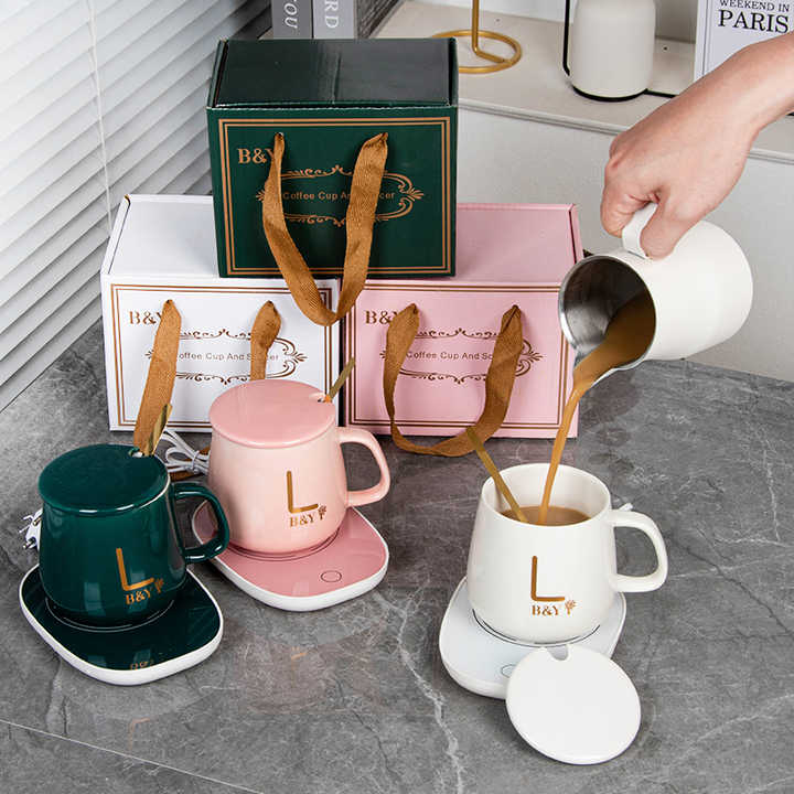 Xp-promos Custom Logo USB Office Home Gift - Smart Ceramic Warmer Cup ...