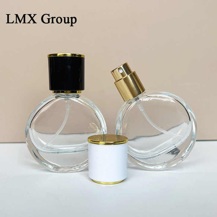 High Quality Transparent Oblate Circle Round Perfume Spray Bottle ...