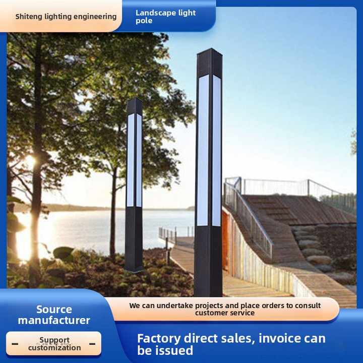 Electric IP65 LED Square Landscape Light Pole 3.4m Solar Community ...