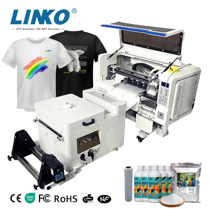LINKO A3 DTF Printer L1800 XP600 Printhead 30cm White Ink Heat Inkject ...