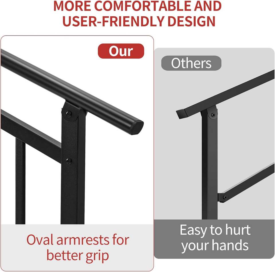 White Wrought Iron Handrail System for 1-5 Steps Indoor/Outdoor Use ...