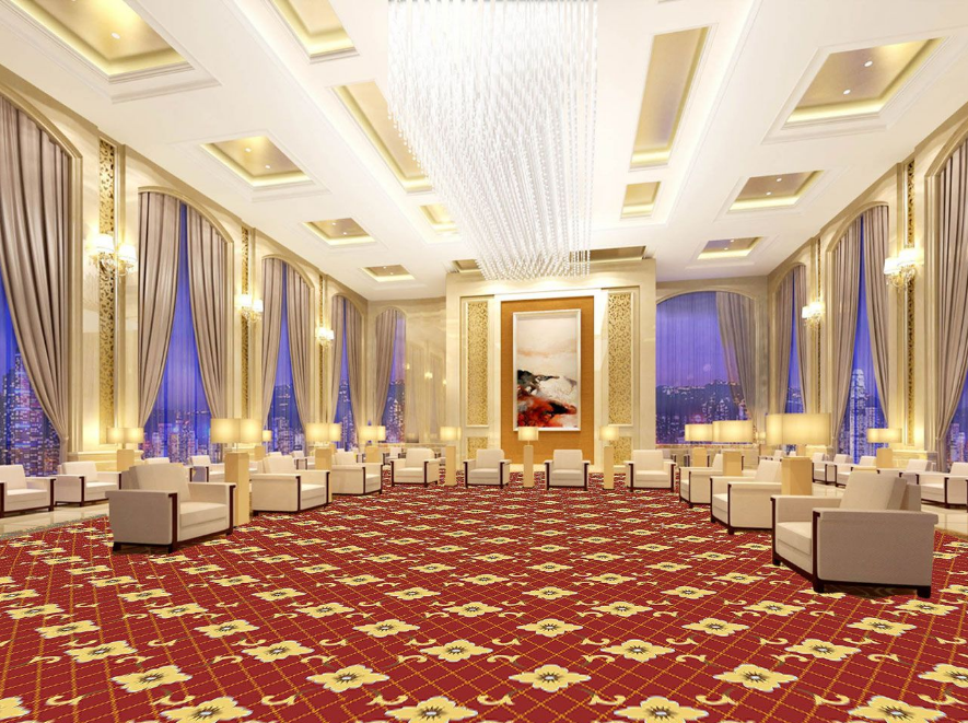 Hotel Banquet Hall Nylon Printed Design Floor-to-ceiling Carpet ...