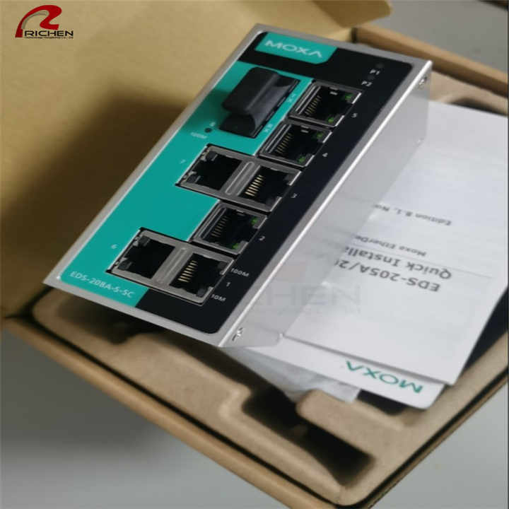 MOXA Unmanaged Ethernet Switch EDS-208A-M-ST Serial Port Server in ...