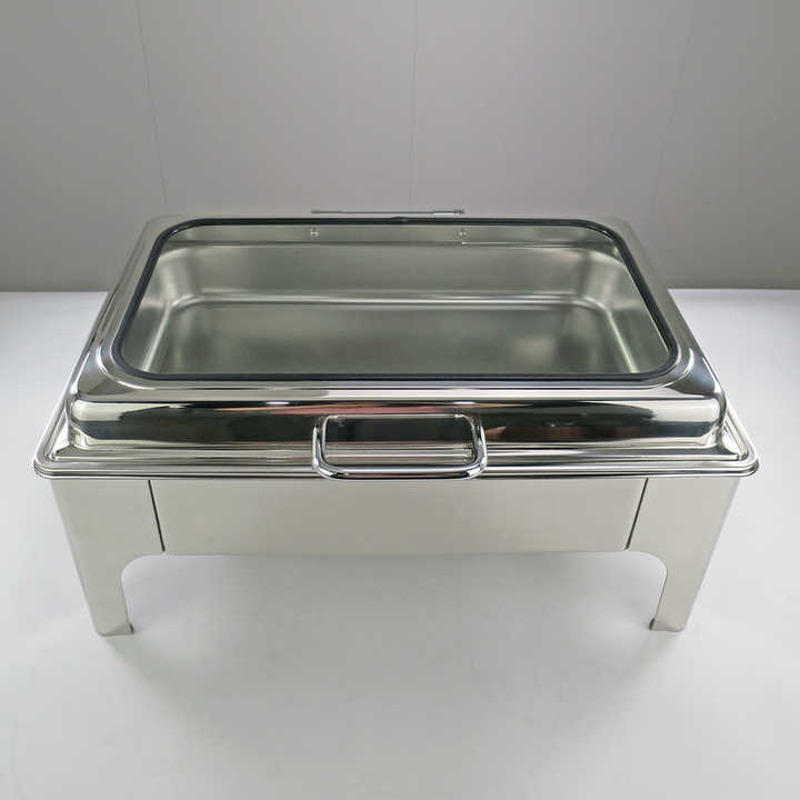 Large Glass Cover Buffet Stove Height Feet Stainless Steel Chafing Dish ...