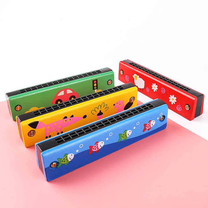 Wooden Harmonica Double-row 16-hole Harmonica Children's Instrument ...