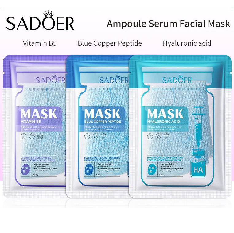 SADOER Hyaluronic Acid Freeze-dried Face Mask Vitamin B5 Beauty ...