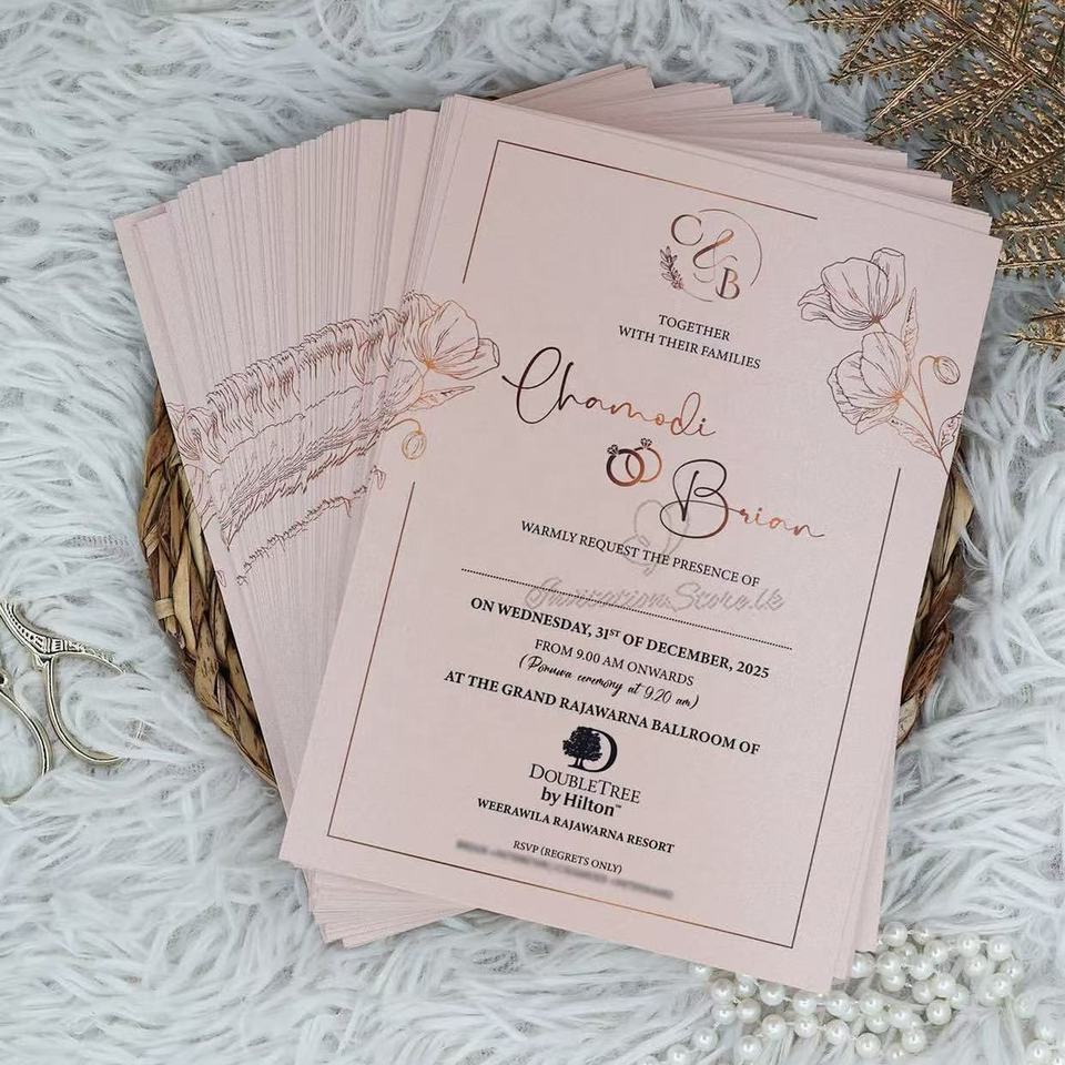 Custom Wedding Invitation Cards Coated Paper with Lamination Hot ...