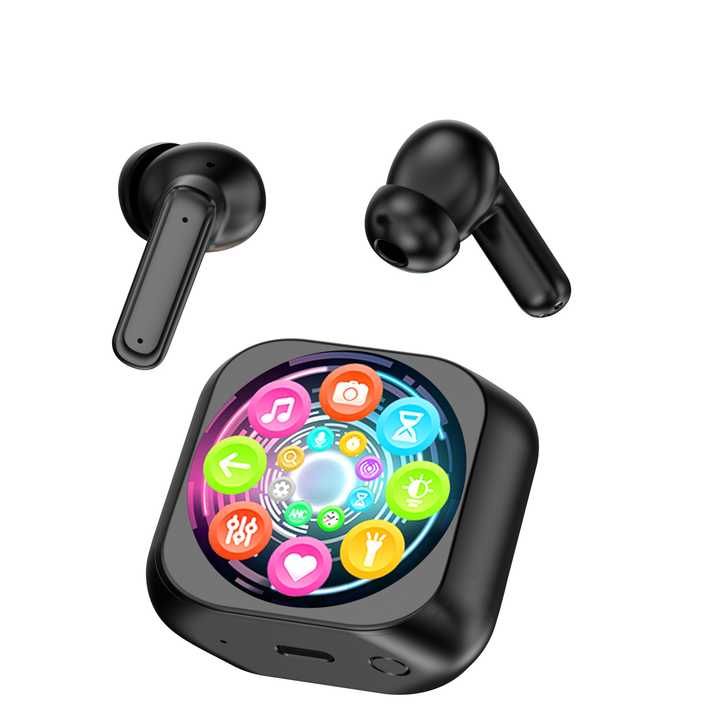 Fashion AI Wireless Bluetooth Earphones with Smart LCD Touch Screen OEM ...