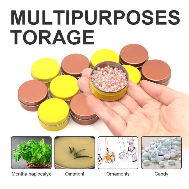 YEM 5g 10g 15g 25g 30g Metal Candle Jar Aluminum Cosmetic Cream Round ...