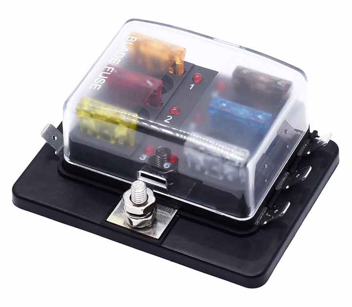 New Automotive Mini Blade Fuse Holder Box 6 Way Circuit Fuse Block ...