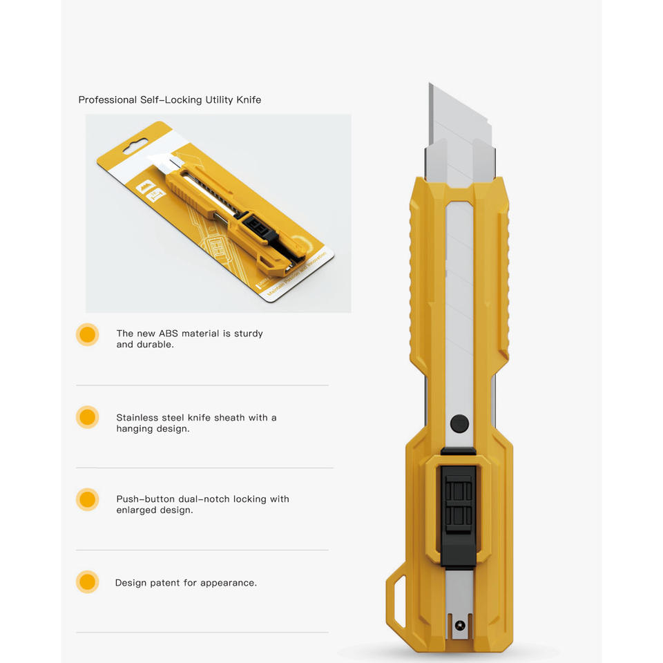 Quick-Change Blade Steel Utility Knife with Plastic Handle 160mm ...
