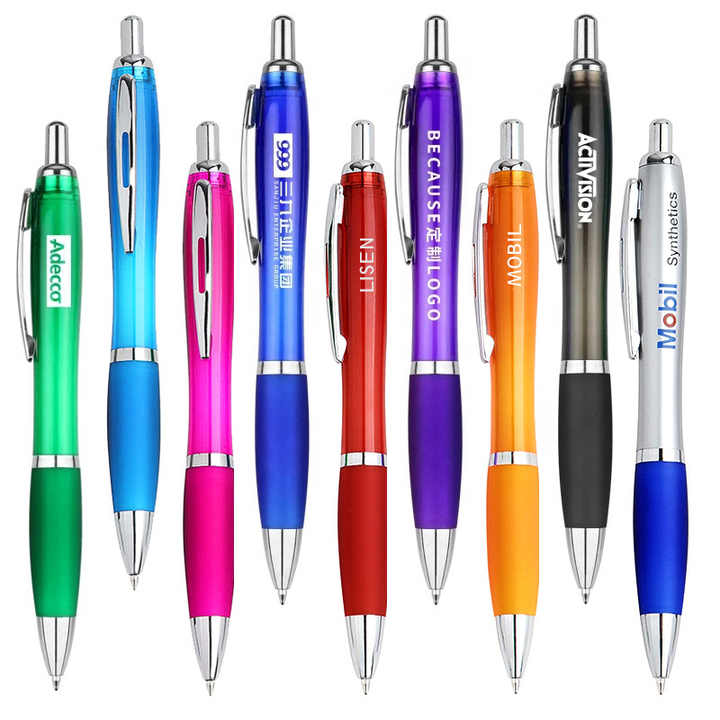 Custom Promotional Transparent Barrel Logo Branded Pens