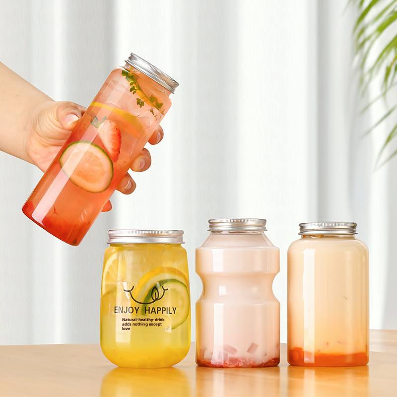 Disposable PET Milk Tea Bottle Drink Fruit Tea Coffee Beverage Bottle ...