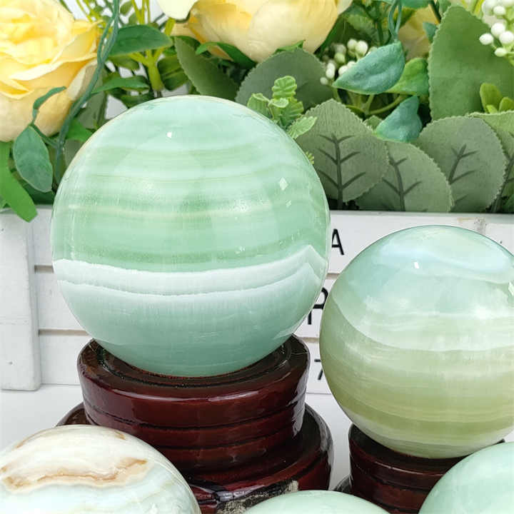 Aqua Calcite Meditation Gemstone Ball Caribbean Calcite Sphere for Home ...