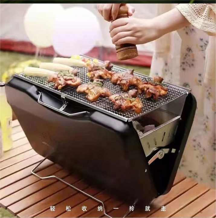 Portable Folding Notebook Collapsible Tabletop Barbecue Grill Outdoor ...