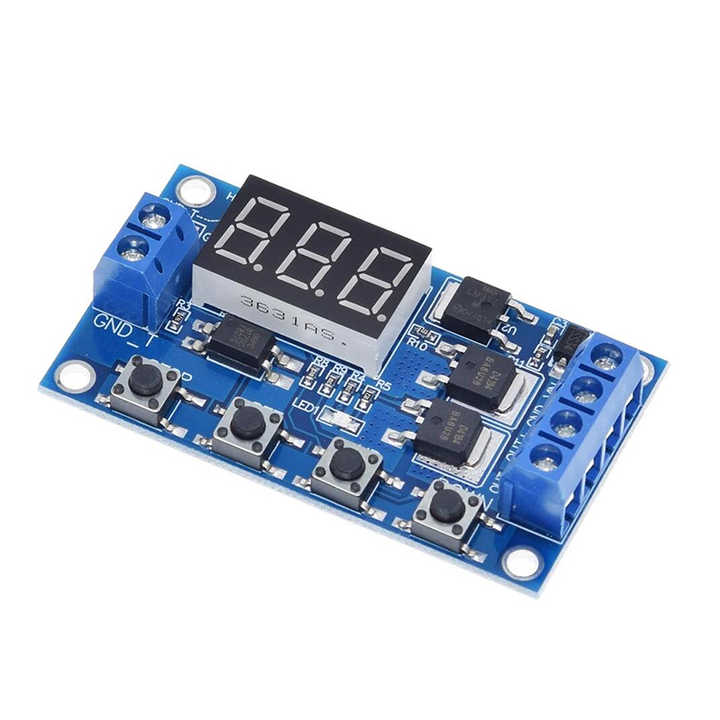 Dual MOS LED Digital Time Delay Relay Trigger DC 12V/24V Cycle Timer Delay Switch Circuit Board ...