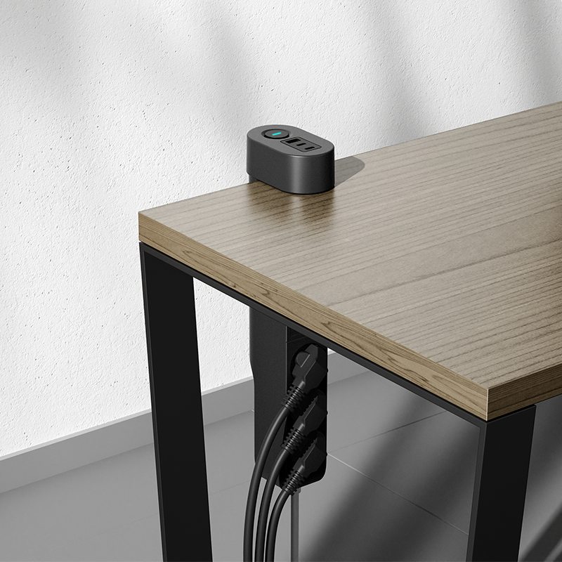 French 250V 16A Tabletop Desk Socket with 3-Way Multi-Plug Outlet and 2 ...
