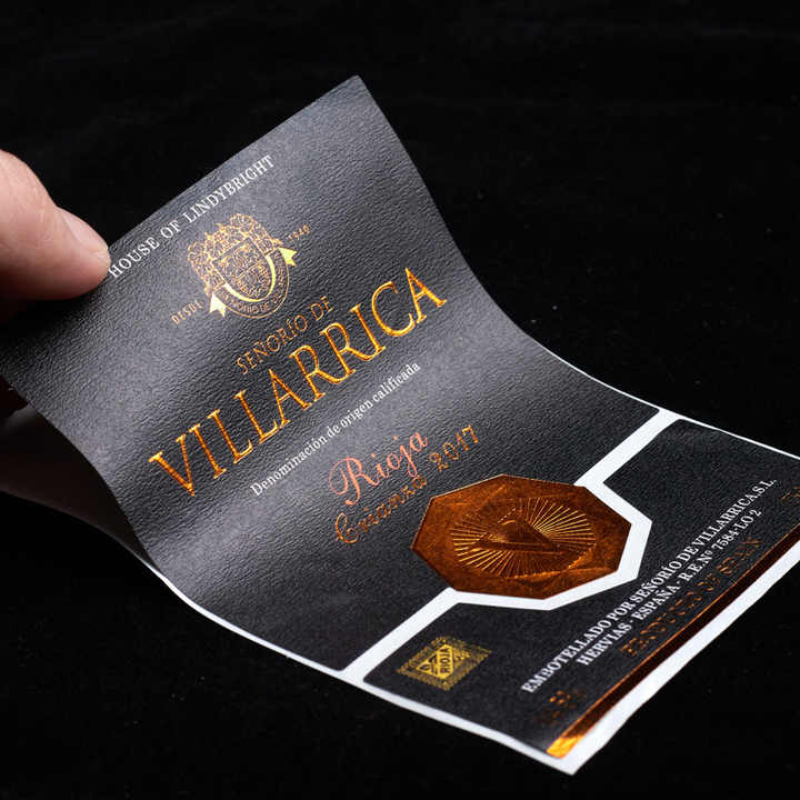 Custom Luxury Textured Paper Labels for Wine Bottles