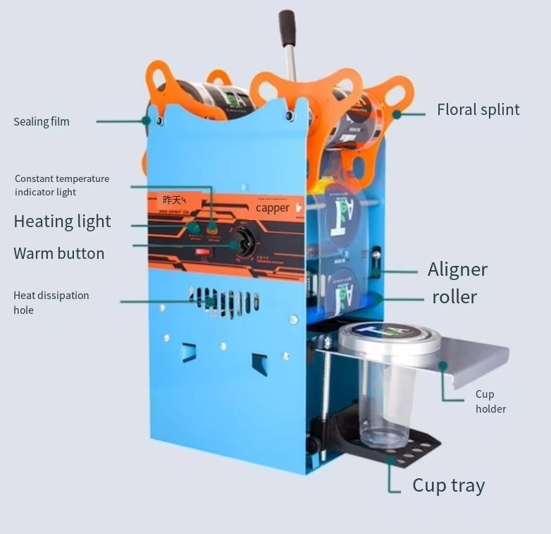Bubble Tea Sealing Machine Boba Tea Cup Sealing Film Cutting Machine ...